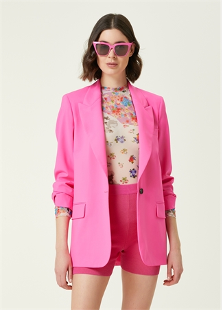 Msgm Kadın Pembe Kırlangıç Yaka Tek Düğmeli Yün Ceket 38 It Msgm Kadın Pembe Kırlangıç Yaka Tek Düğmeli Yün Ceket 38 It