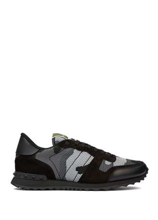Valentino Garavani Erkek Siyah Kamuflaj Desenli Deri Sneaker 4 EU Valentino Garavani Erkek Siyah Kamuflaj Desenli Deri Sneaker 4 EU