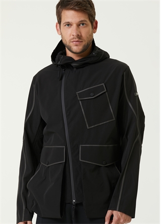 Isaora Erkek Siyah Kapüşonlu Ceket S EU