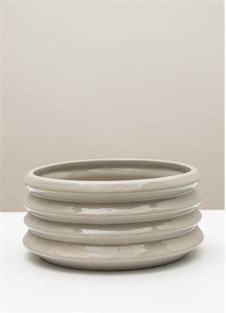 Vibe Oyster Gri Çanak Formlu Seramik Dekoratif Tabak
