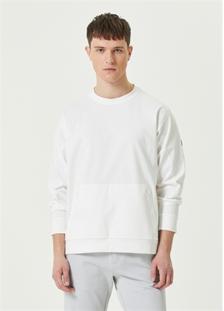 Lardini Erkek Beyaz Logo Detaylı Sweatshirt 48 IT Lardini Erkek Beyaz Logo Detaylı Sweatshirt 48 IT
