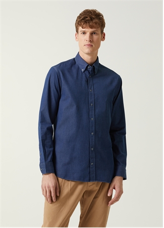 Beymen Collection Erkek Comfort Fit Lacivert Düğmeli Yaka Gömlek Mavi S EU Beymen Collection Erkek Comfort Fit Lacivert Düğmeli Yaka Gömlek Mavi S EU