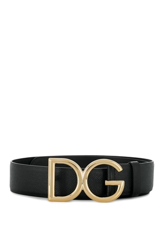 Dolce&Gabbana Kadın Siyah Gold Logo Tokalı Deri Kemer 80 EU Dolce&Gabbana Kadın Siyah Gold Logo Tokalı Deri Kemer 80 EU