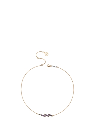 Bee Goddess Kadın Lightining Pırlantalı Altın Rengi Kolye Pembe EU