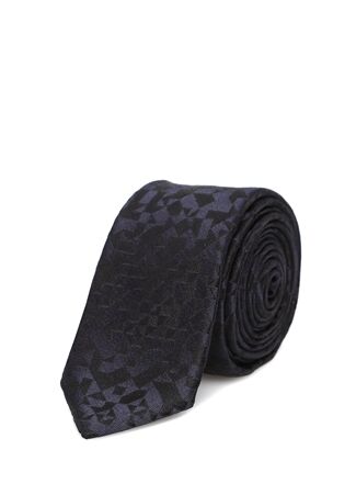 Pal Zileri Erkek Lacivert Geometrik Desenli İpek Kravat EU