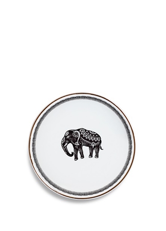 Some Home İstanbul Wild Collection Fil Figürlü 17 Cm Ekmek Tabak Siyah