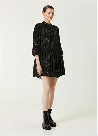 Allsaints Kadın Isobella Selene Siyah Desenli Mini Elbise 6 UK