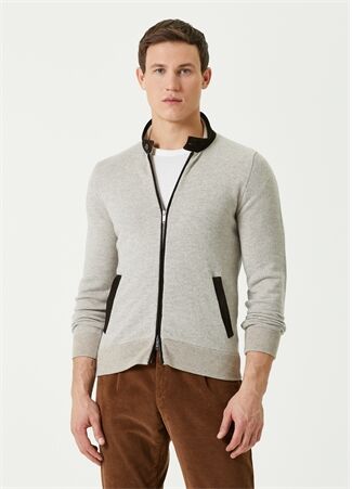 Luciano Barbera Erkek Bej Kaşmir Hırka 48 IT Luciano Barbera Erkek Bej Kaşmir Hırka 48 IT