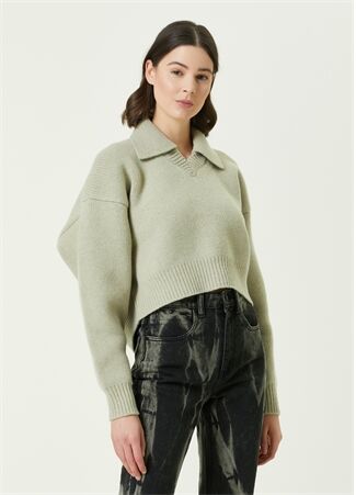 Alexander Wang Kadın Yeşil Yün Kazak S EU