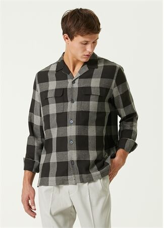 Allsaints Erkek Cammargo Gri Ekose Desenli Gömlek S EU