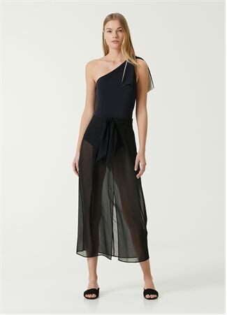 Beymen Collection Kadın Siyah Bağlamalı Midi Şifon Etek 40