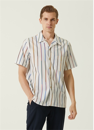 PS by Paul Smith Erkek Beyaz Çizgili Gömlek S EU PS by Paul Smith Erkek Beyaz Çizgili Gömlek S EU