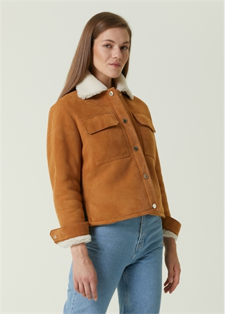 Beymen Club Kadın Taba Shearling Detaylı Süet Mont Turuncu S Beymen Club Kadın Taba Shearling Detaylı Süet Mont Turuncu S
