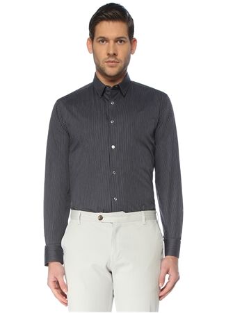 Pal Zileri Erkek Lacivert Çizgi Desenli Gömlek 4 IT Pal Zileri Erkek Lacivert Çizgi Desenli Gömlek 4 IT