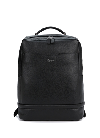 Pineider Erkek Siyah Deri Sırt Çantası EU