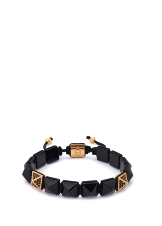 AW by Atolyewolf Erkek Piramit Shamballa Altın Rengi Kaplama Bileklik EU AW by Atolyewolf Erkek Piramit Shamballa Altın Rengi Kaplama Bileklik EU