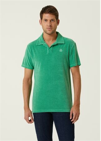 Ruck&Maul Erkek Yeşil Polo Yaka Logolu T-shirt S EU