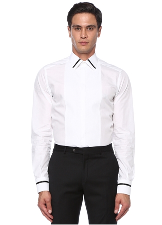 Dolce&Gabbana Erkek Beyaz İtalyan Yaka Smokin Gömleği 42 IT Dolce&Gabbana Erkek Beyaz İtalyan Yaka Smokin Gömleği 42 IT