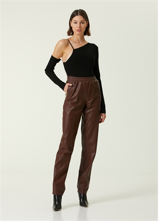 Zeynep Arçay Kadın Bordo Boru Paça Deri Pantolon Kahverengi 36 EU Zeynep Arçay Kadın Bordo Boru Paça Deri Pantolon Kahverengi 36 EU
