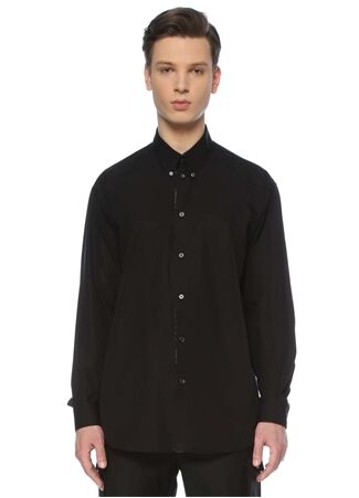 Givenchy Erkek Siyah Düğmeli Yaka Gömlek 39 IT