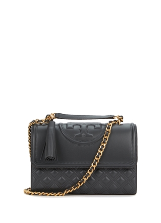 Tory Burch Kadın Siyah Logo Detaylı Deri Omuz Çantası Gri EU Tory Burch Kadın Siyah Logo Detaylı Deri Omuz Çantası Gri EU