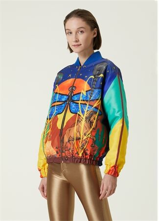 Jaquette Kadın Snoop Bulls Dik Yaka Bomber Ceket EU