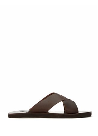 Ancient Greek Sandals Erkek Kahverengi Çapraz Bantlı Deri Terlik 42 EU Ancient Greek Sandals Erkek Kahverengi Çapraz Bantlı Deri Terlik 42 EU