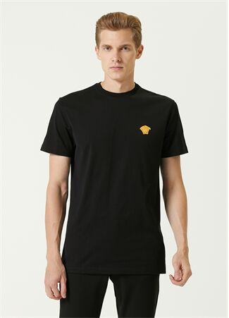 Versace Erkek Siyah Medusa Patchli T-shirt L EU