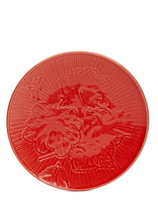 Bordallo Pinheiro Kırmızı Desenli Porselen Tabak Bordallo Pinheiro Kırmızı Desenli Porselen Tabak