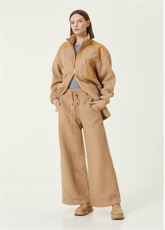 Staud Kadın Bej Bol Paça Sherpa Eşofman Altı S EU