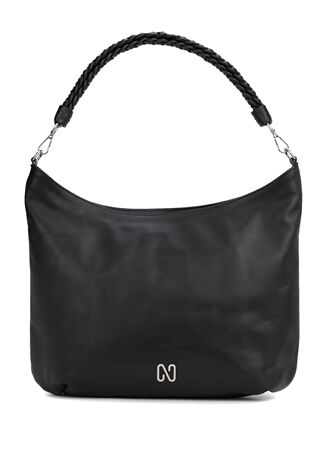 Network Kadın Siyah Logo Detaylı Deri Çanta EU