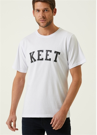 Keet Erkek Beyaz Kontrast Logolu T-shirt S EU Keet Erkek Beyaz Kontrast Logolu T-shirt S EU