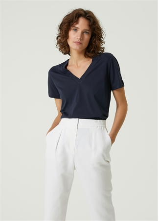 Beymen Club Kadın Lacivert V Yaka Basic T-shirt S Beymen Club Kadın Lacivert V Yaka Basic T-shirt S