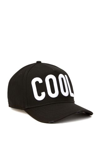 Dsquared2 Erkek Siyah Yazı Nakışlı Şapka EU