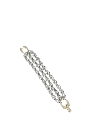 Beymen Collection Kadın Taşlı Zincir Formlu Bileklik Gri EU