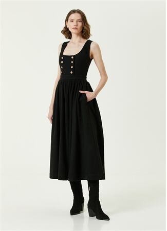 Faraway Kadın Antelope Siyah Midi Yün Elbise Siyah 34 EU