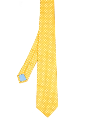 Tino Cosma Erkek Sarı Mikro Desenli İpek Kravat EU Tino Cosma Erkek Sarı Mikro Desenli İpek Kravat EU