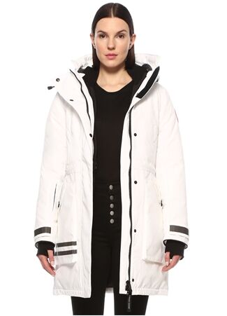Canada Goose Kadın Toronto Beyaz Kapüşonlu Mont S EU
