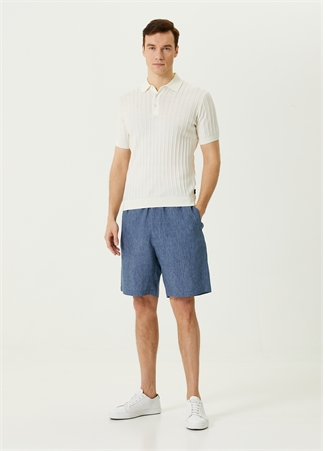 Emporio Armani Erkek Mavi Beli Kordonlu Keten Bermuda 54 IT Emporio Armani Erkek Mavi Beli Kordonlu Keten Bermuda 54 IT