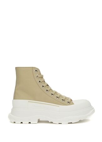 Alexander McQueen Kadın Bej Beyaz Logolu Sneaker 36 EU