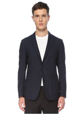 Boss Erkek Lacivert Kelebek Yaka Yün Ceket 48 IT