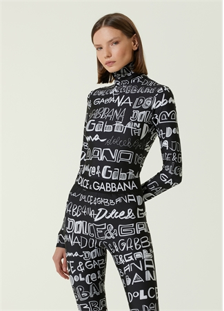Dolce&Gabbana Kadın Siyah Beyaz Balıkçı Yaka Desenli Body 40 IT Dolce&Gabbana Kadın Siyah Beyaz Balıkçı Yaka Desenli Body 40 IT