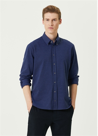Beymen Collection Erkek Slim Fit Indigo Düğmeli Yaka Jersey Gömlek Mavi 38 Eu Beymen Collection Erkek Slim Fit Indigo Düğmeli Yaka Jersey Gömlek Mavi 38 Eu
