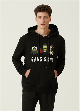 8-Bit by Mhrs Erkek Siyah Kapüşonlu Figür Detaylı Sweatshirt S EU 8-Bit by Mhrs Erkek Siyah Kapüşonlu Figür Detaylı Sweatshirt S EU