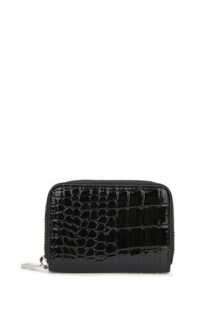 Hvisk Kadın Siyah Krokodil Dokulu Vegan Cüzdan EU