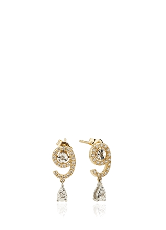 Collection-jewelry By Banu Kadın Pırlantalı Sayı Detaylı Altın Rengi Küpe Eu Collection-jewelry By Banu Kadın Pırlantalı Sayı Detaylı Altın Rengi Küpe Eu