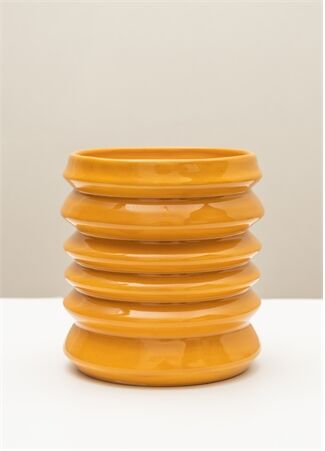 Vibe Sarı Silindir Formlu Seramik Mum