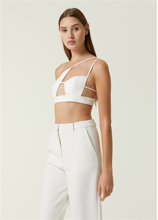 Ceren Ocak Kadın Ekru Asimetrik Kesim Detaylı Crop Bluz Bej 38 EU Ceren Ocak Kadın Ekru Asimetrik Kesim Detaylı Crop Bluz Bej 38 EU