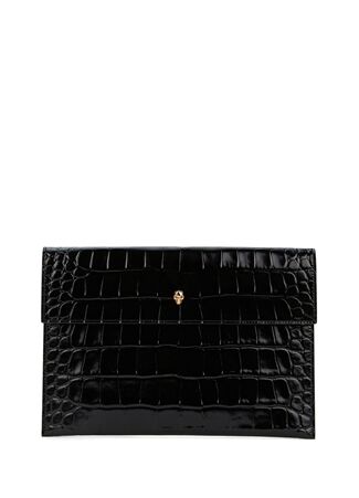 Alexander McQueen Kadın Siyah Deri El Portföyü EU