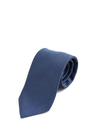 Zegna Erkek Mavi Desenli İpek Kravat EU